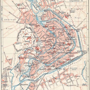 1897 Germany ERFURT City Map Vintage City Map Antique 19th Street Map ...