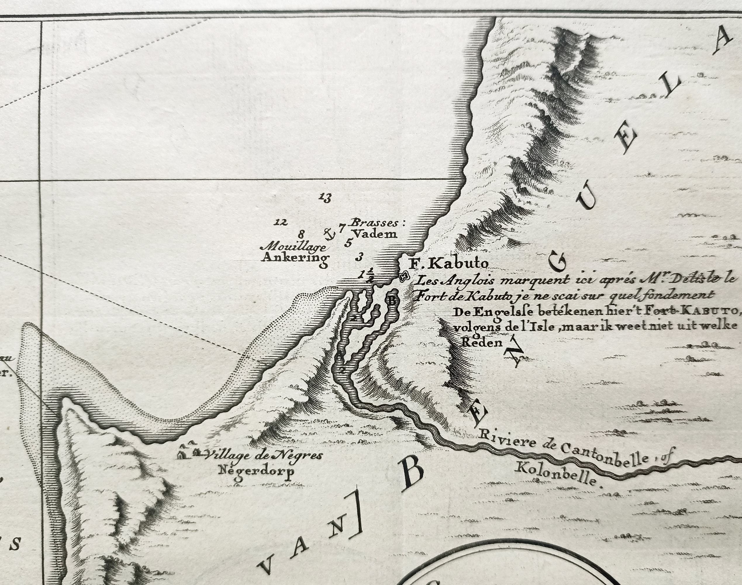 1747 Antique Africa Map Nautical Chart Benguela Bay Angola Map Antique ...