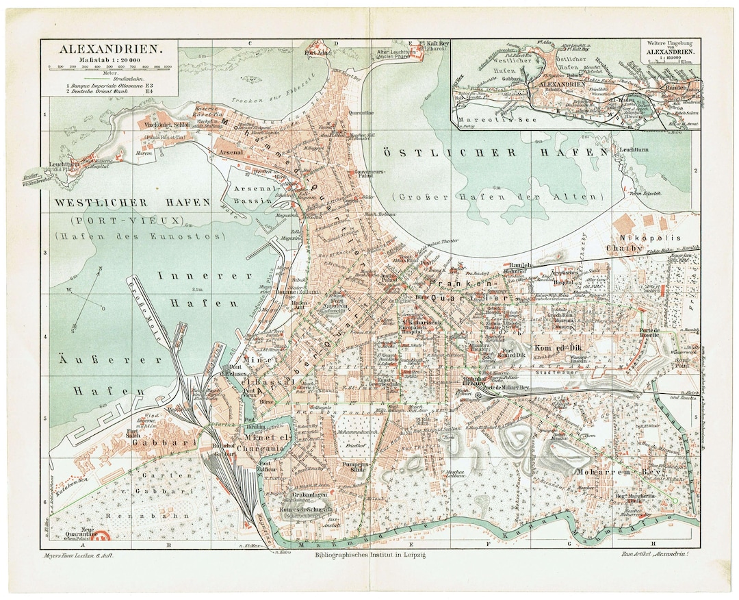 1903 ALEXANDRIA City Map. City and Further Surroundings Street Map ...