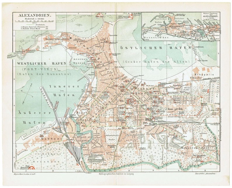 1903 ALEXANDRIA City Map. City and Further Surroundings Street Map ...