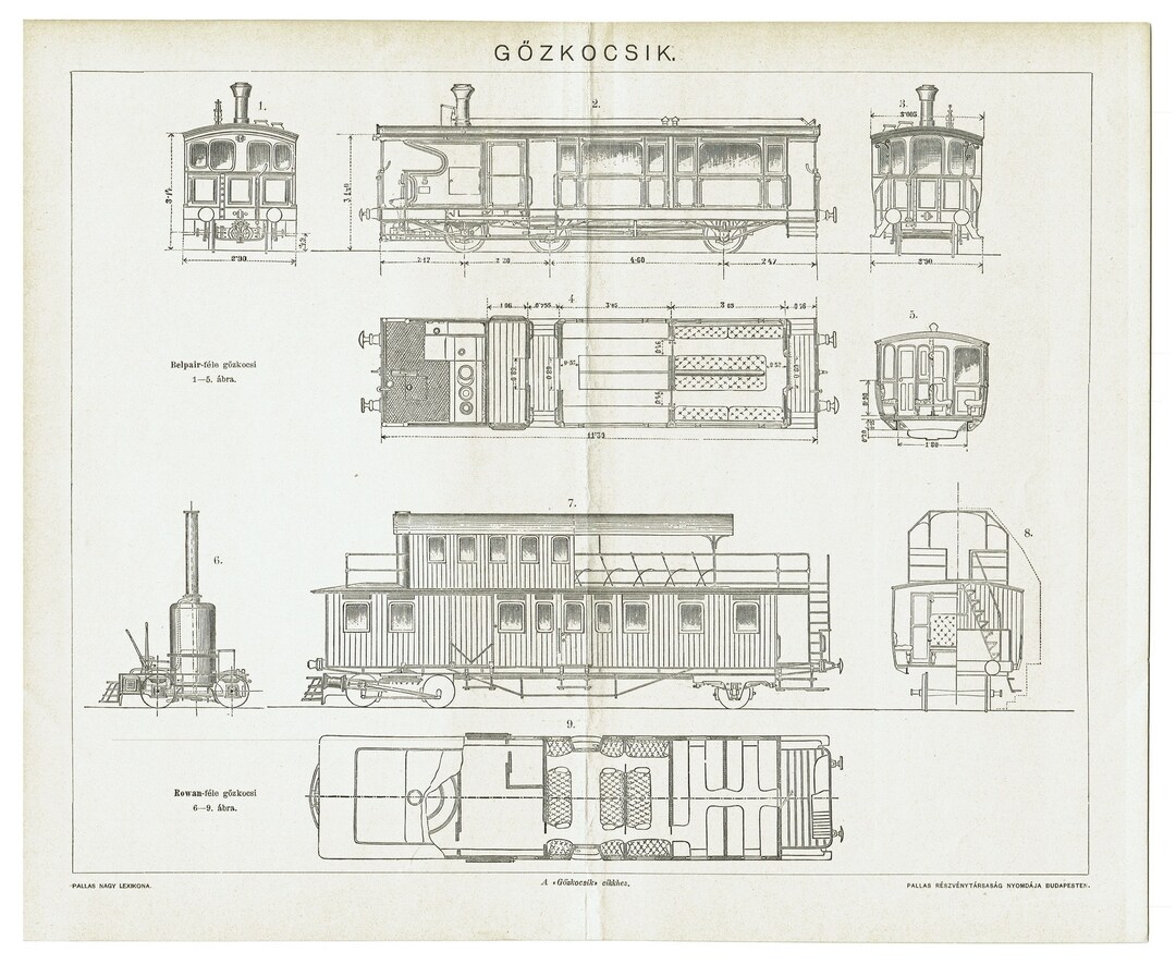 1893 Steam Train Cars Vintage Print Antique Patent Engraving Old Steam ...