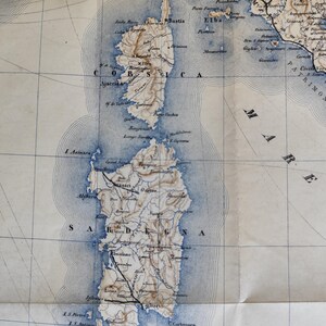 1875 Antique ITALY Map Vintage Italy Wall Art Original Italian Map ...