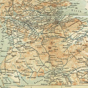 1897 RAILWAY MAP of SCOTLAND. Original United Kingdom Railway Map ...