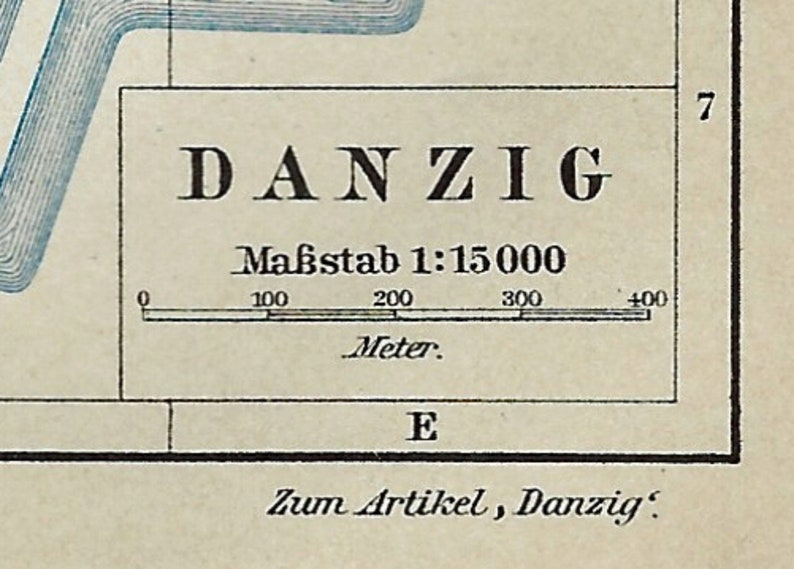 1903 Danzig City Map Gdansk Poland Map Antique Germany City Vintage ...