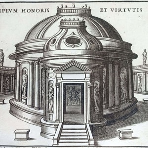 1641 Ancient ROME Antique Print Roman Temple Engraving Original Italian ...