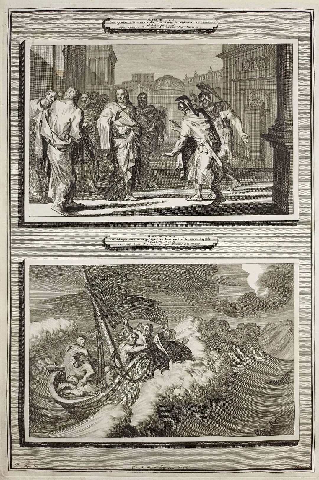 1700 Antique Biblical Engraving Religious Wall Decor Vintage Christian ...