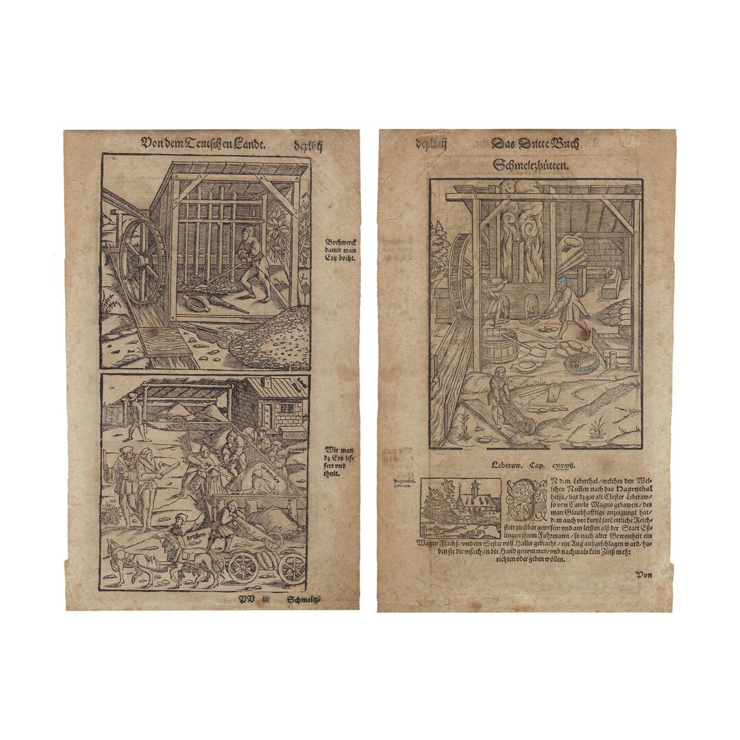 1580 Antique German Engravings. 16th Century Original Prints. Work in ...