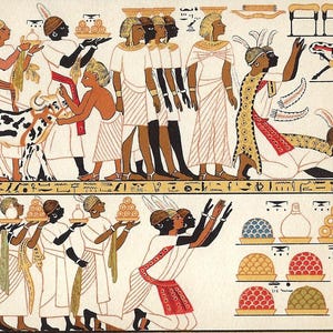 1903 Antique Lithograph of Ancient Egyptian Painting. Ancient ...