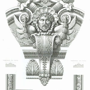1862 Antique French Architectural Print Original Steel Engraving ...