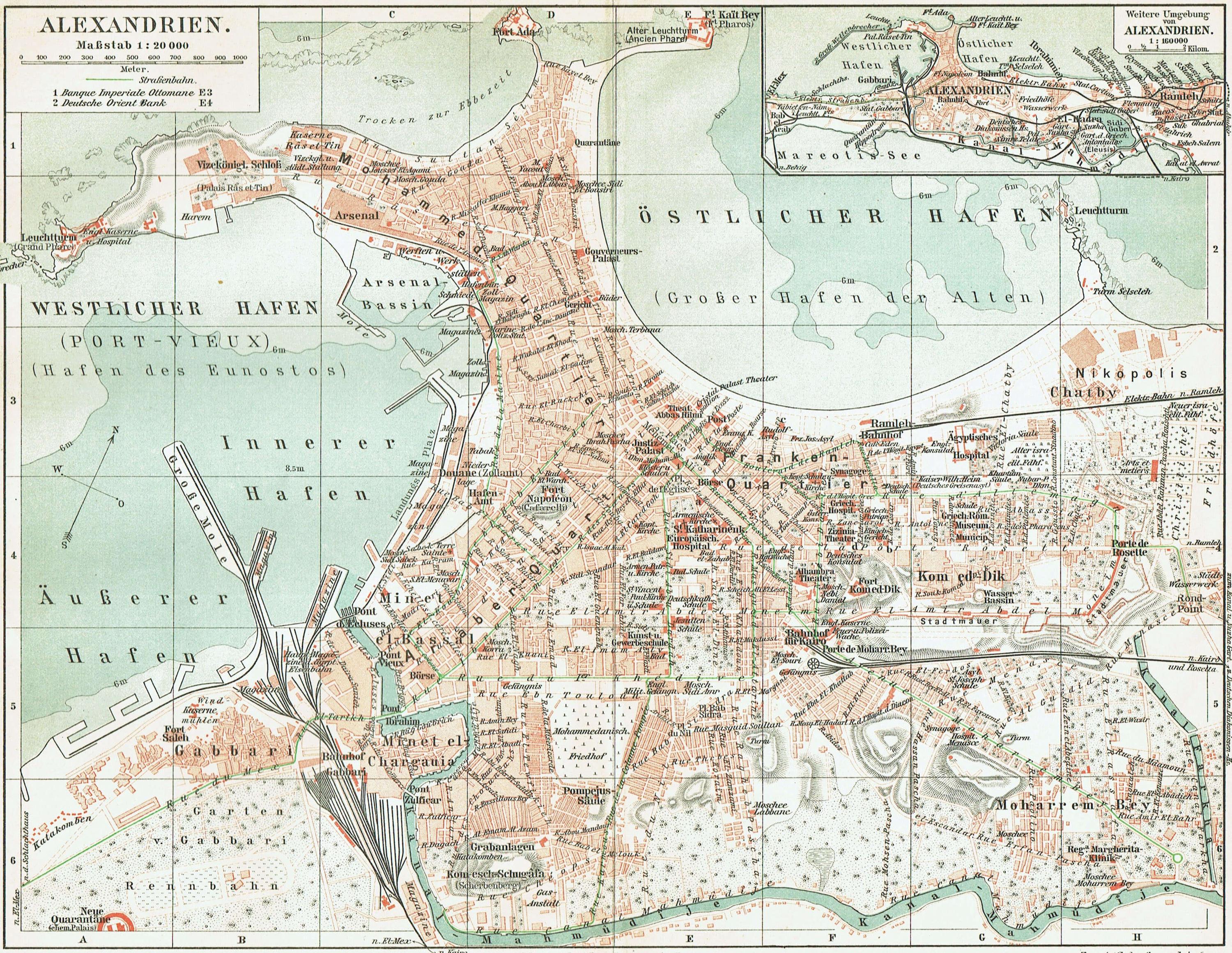 1903 ALEXANDRIA City Map. City and Further Surroundings Street Map ...