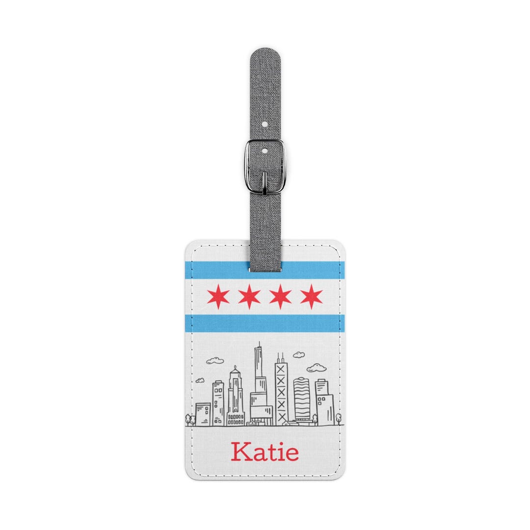 Personalized Luggage Tag Chicago - Etsy