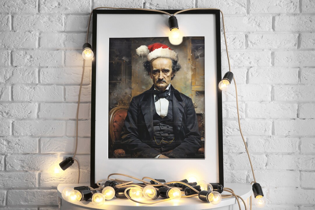 Edgar A Poe Christmas Print Macabre Wall Decor Gothic Holiday Poster ...