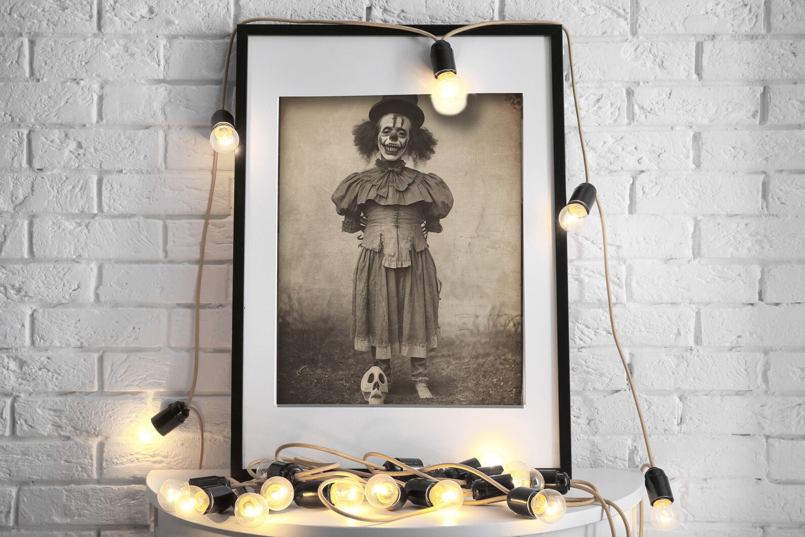 Creepy Clown Antique Circus Poster Tin Type Style Print Carnival Decor ...