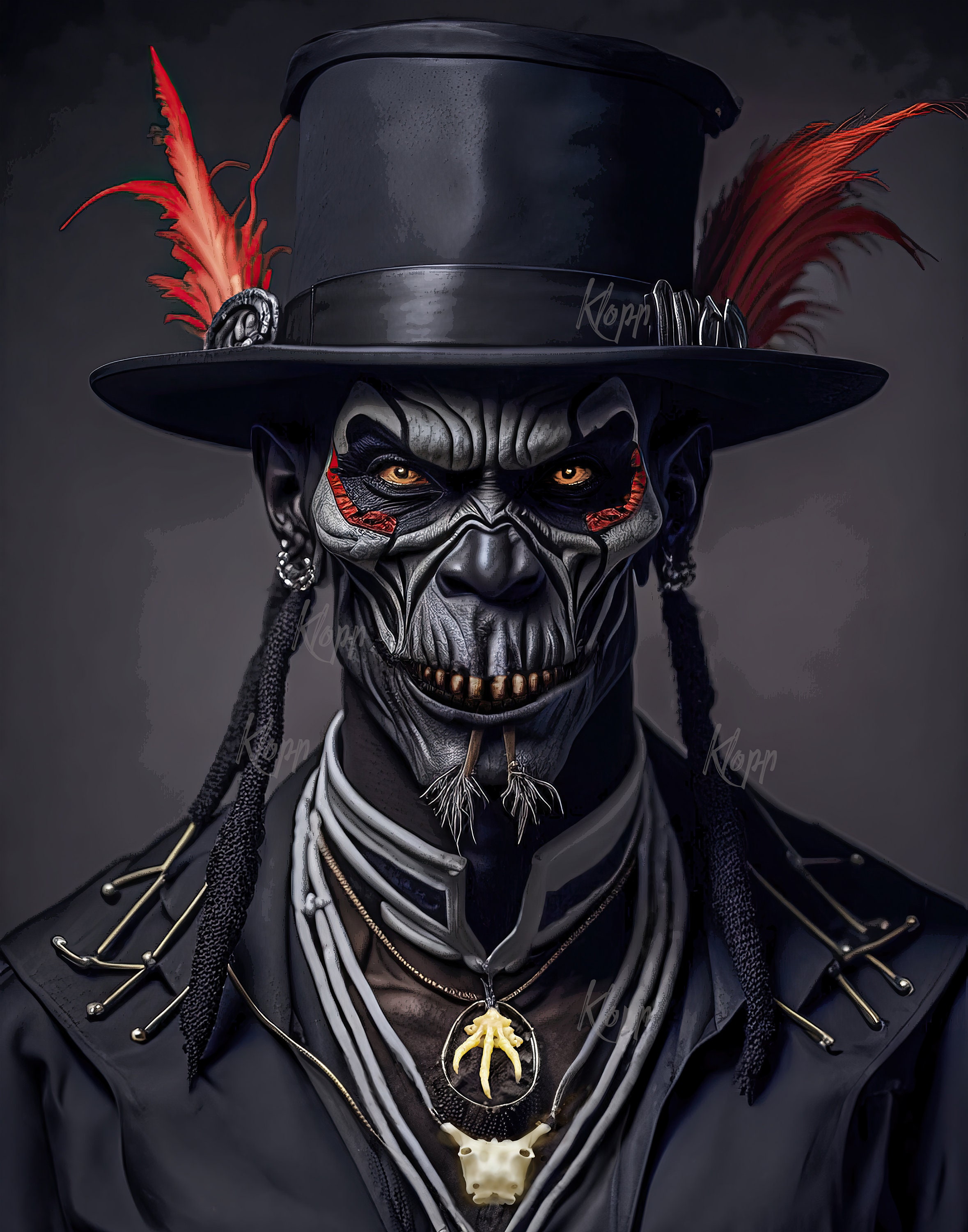 Voodoo Man Papa Legba Digital Download Art Print DIY Printable Horror ...