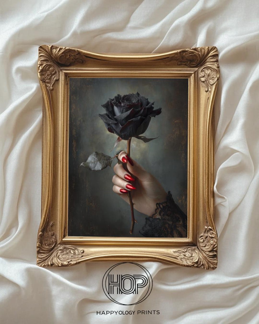 Printable Dark Rose in Woman's Hand - Gothic Romantic Still Life, Moody ...