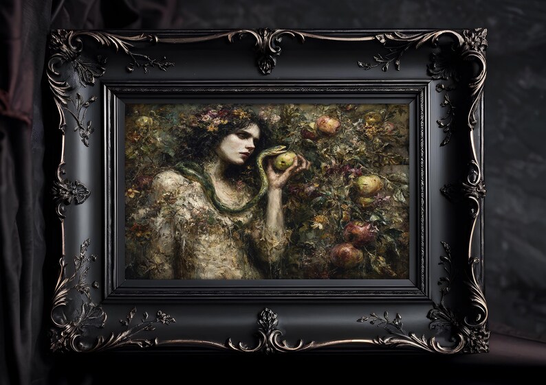 Lilith in Eden Art Print, Dark Academia, Bible Story (digital Download ...