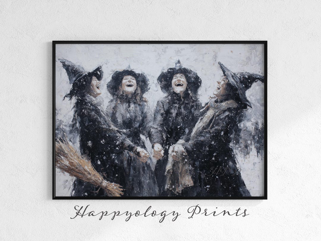 Winter Solstice Witches Art Print – Gothic Cottagecore Decor (digital ...