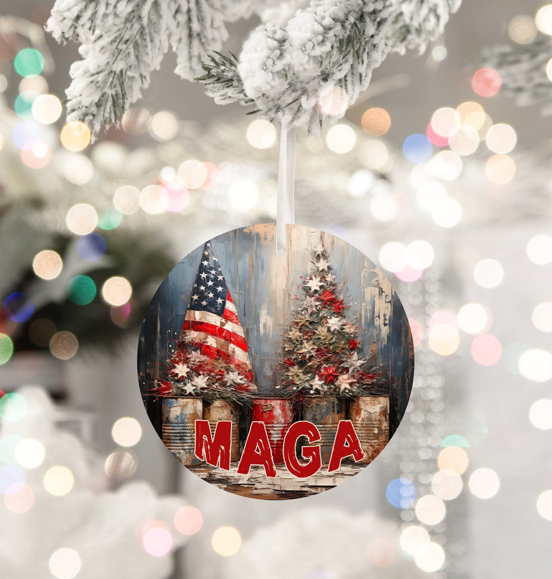 MAGA Christmas Ornament Trump Holiday Gift Rustic Home Decor - Etsy