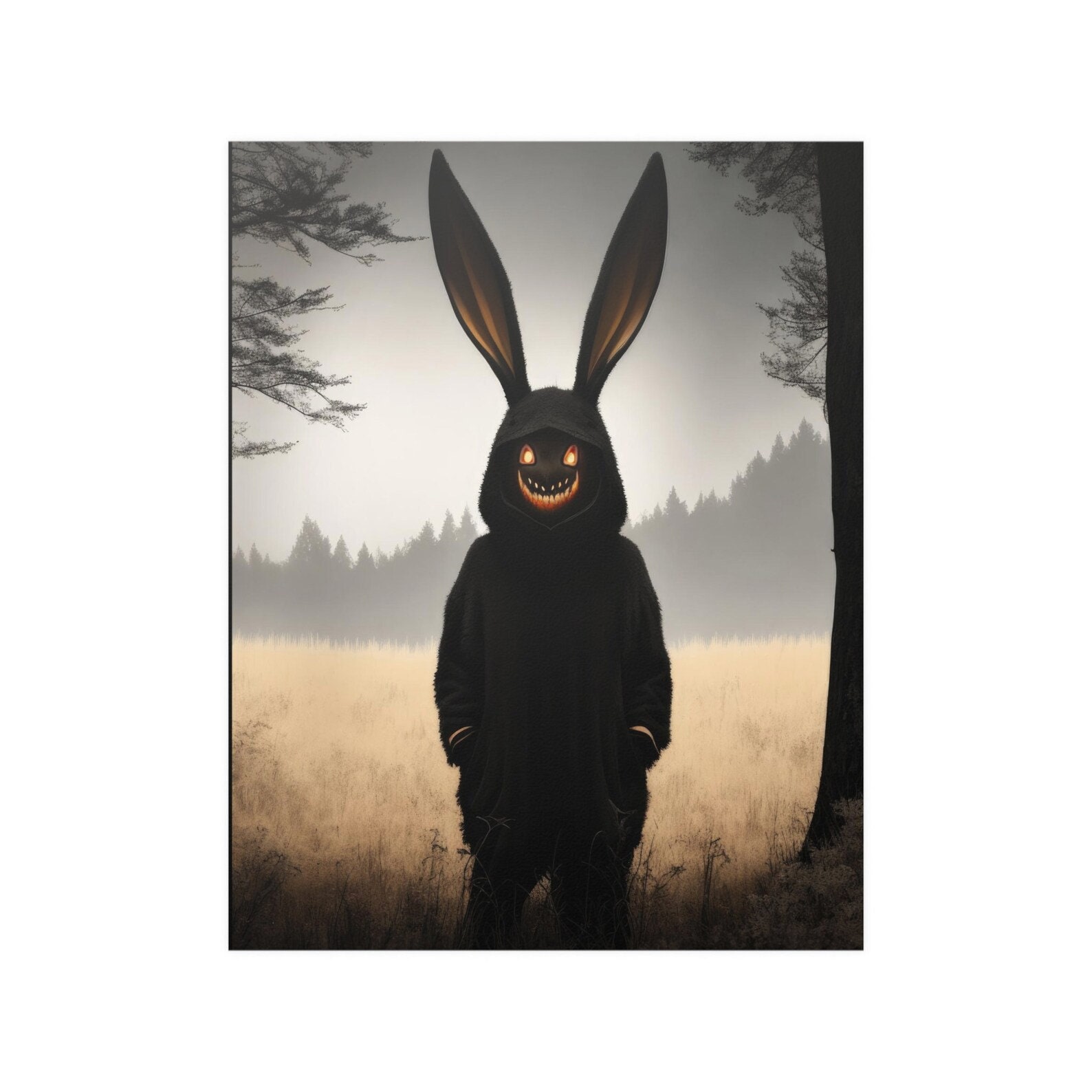 Creepy Rabbit Wall Art Digital Download Poster Occult Horror - Etsy