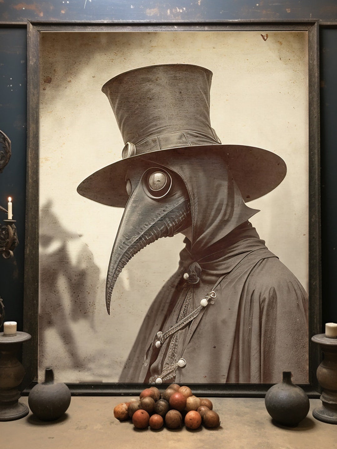 Vintage Plague Doctor Portrait Wall Decor Victorian Print Witchy Stuff ...