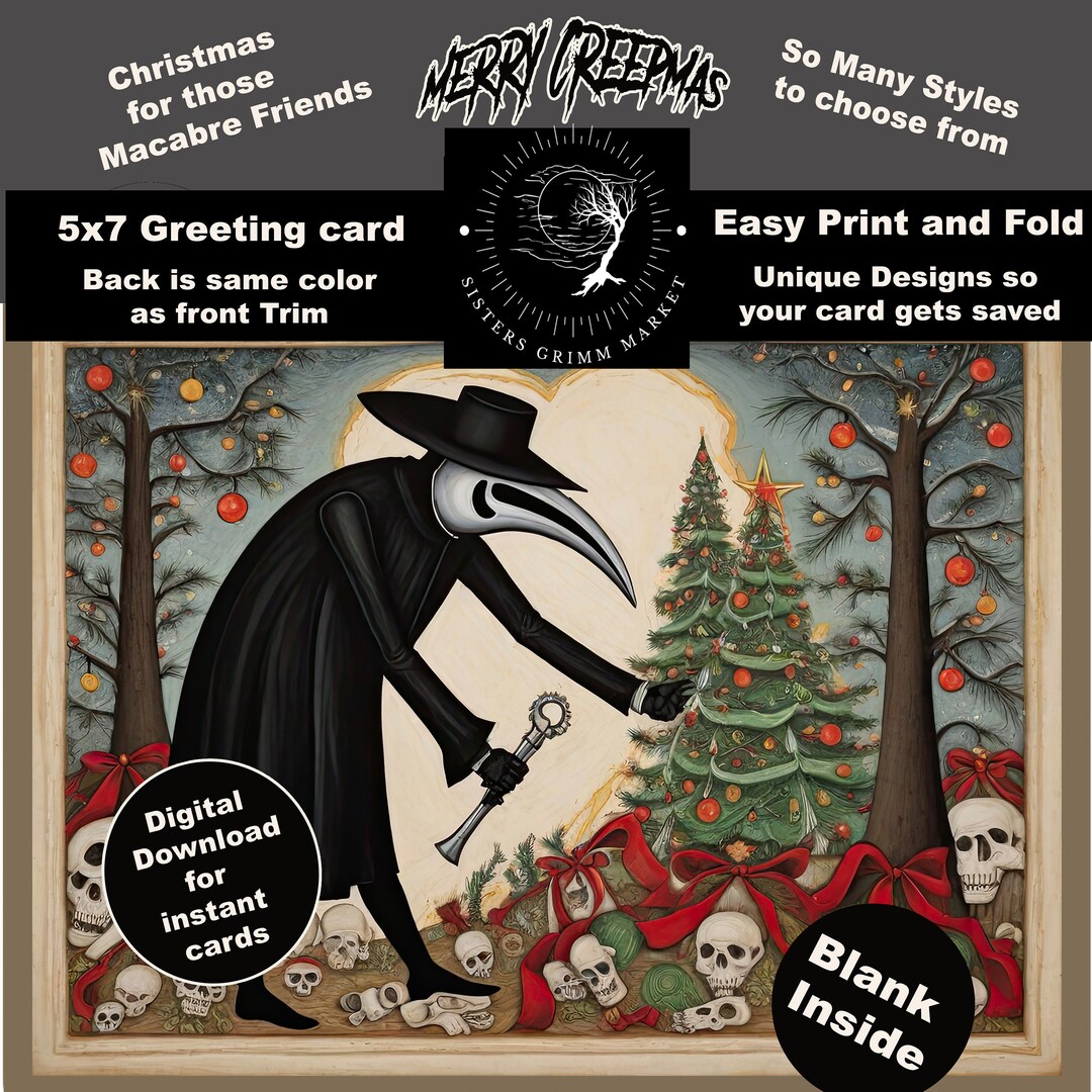 Whimsical Plague Dr Christmas Card Download Digital Print - Etsy