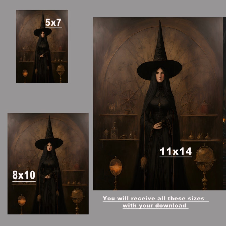 Antique Witch Painting Witchy Decor Witch Poster Art - Etsy