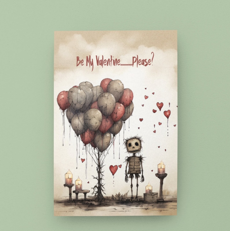 Gothic Valentine Card Art Print Love Dark and Moody Card - Etsy