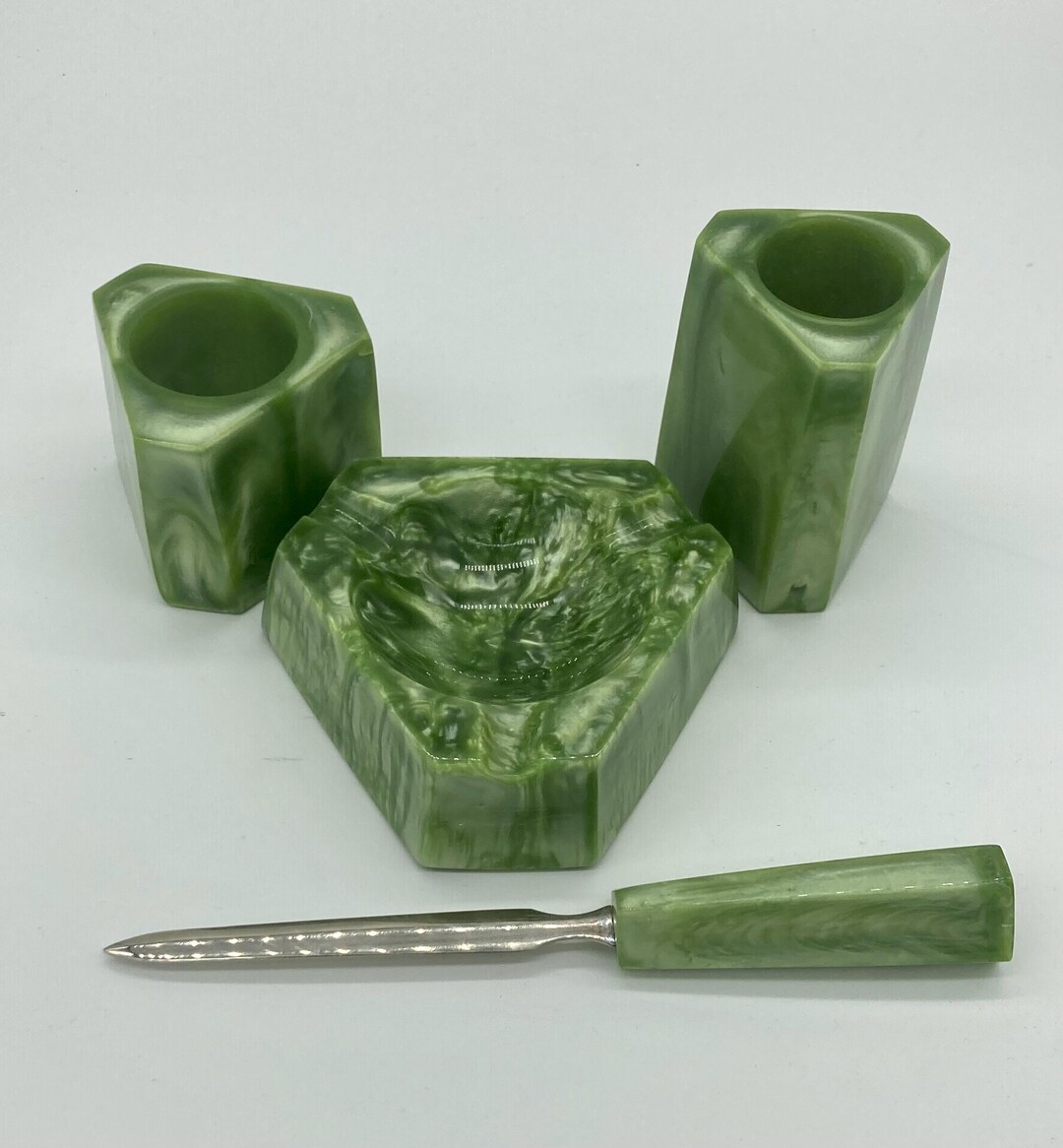 Catalina Green Bakelite Desk Set - Etsy