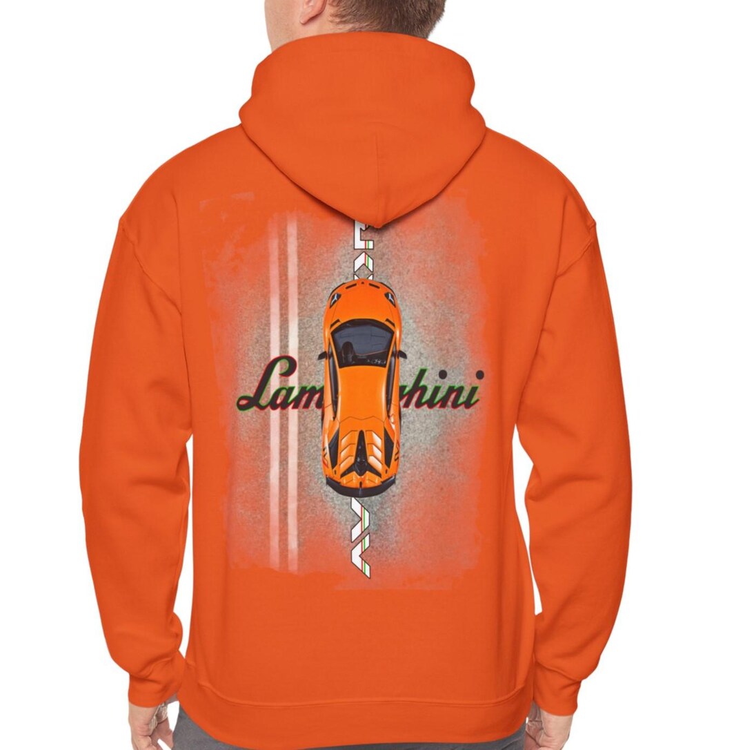 Lamborghini on the Road Backprint Hoodie Luxury Car Lover Unisex ...