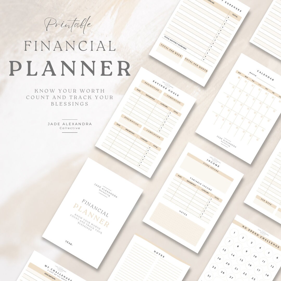 Financial Planner Printable & Reusable Pages, Digital Download ...