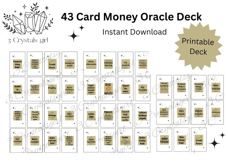 Money Oracle Deck Digital Download - Etsy