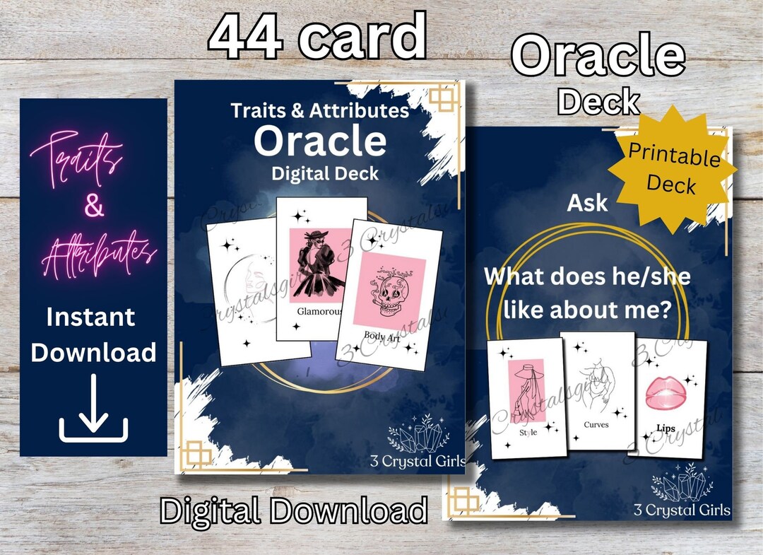 Oracle Deck, Digital Download Oracle Deck, Traits and Attributes Card ...