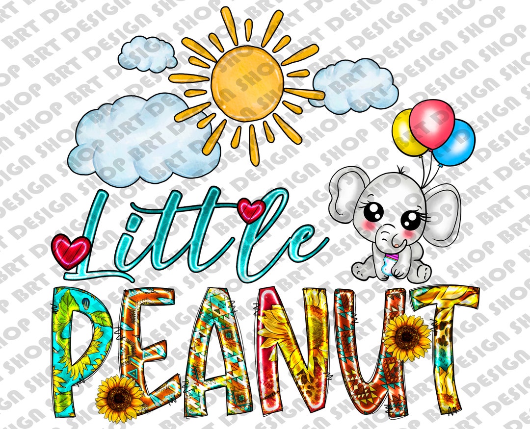 Little Peanut Png, Little Peanut Design, Elephant Watercolor Png, Funny ...