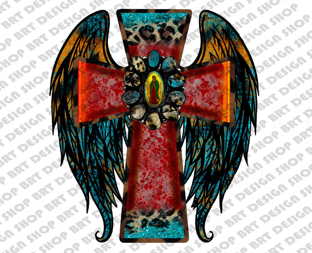 Western Wings Cross Png, Cross Png, Gemstone Cross, Gemstone, Christian ...