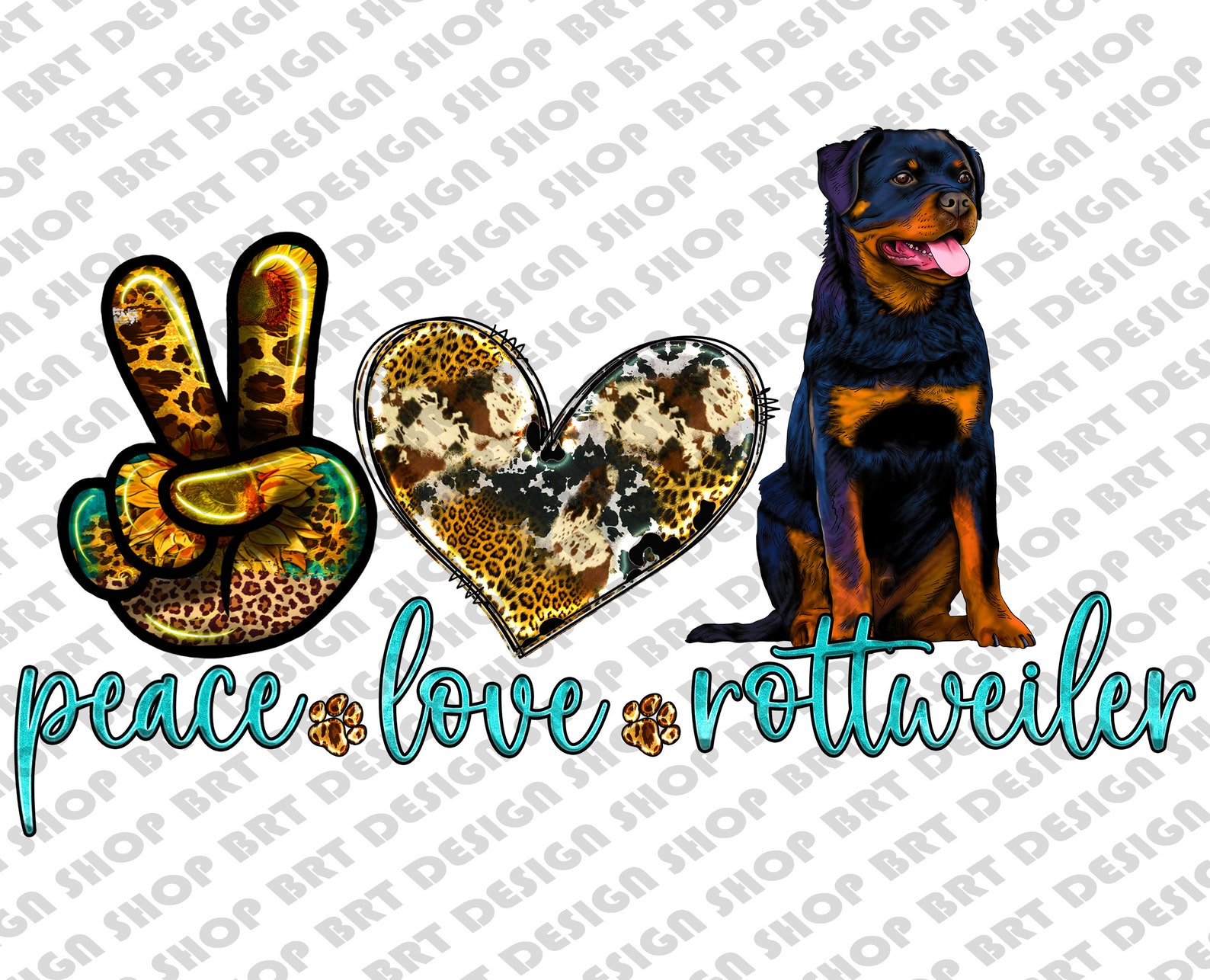 Peace Love Rottweiler Png Rottweiler Mom Png Rottweiler Png - Etsy