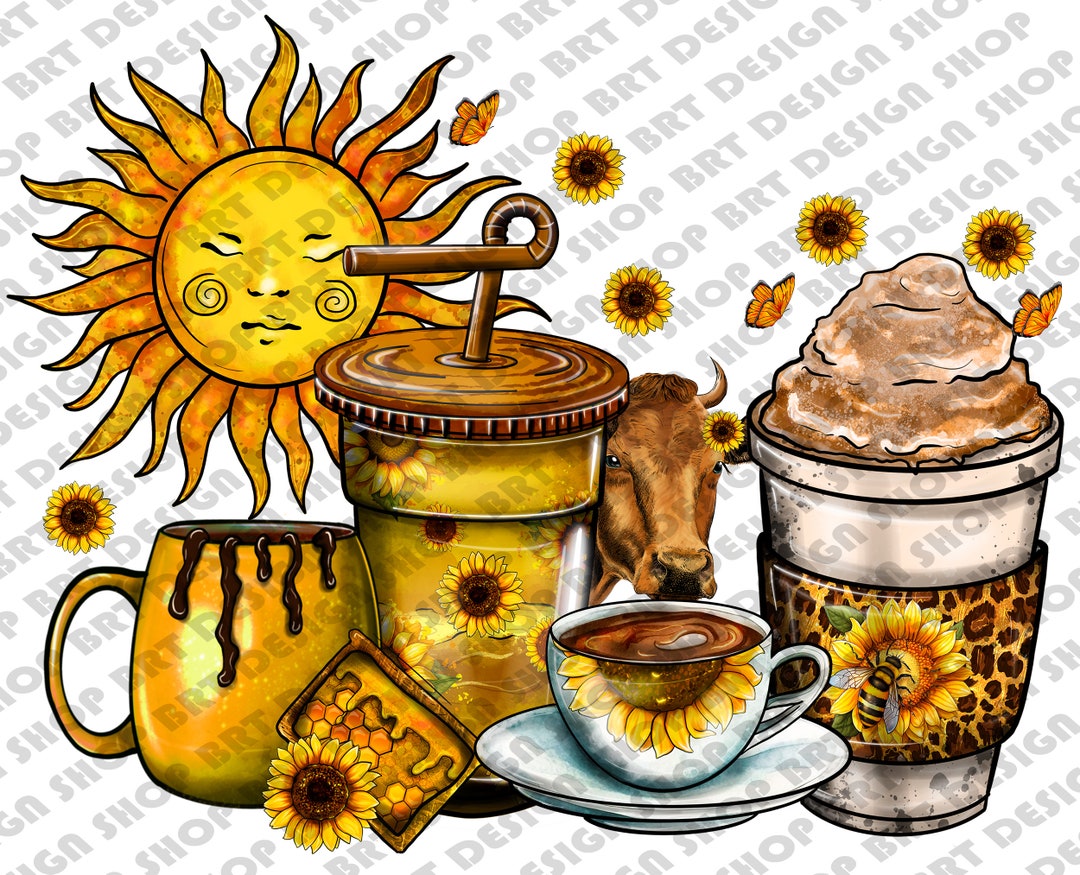 Honey Bee Coffee Cups Png, Coffee Cups Png, Bee Png, Daisy Png, Coffee ...