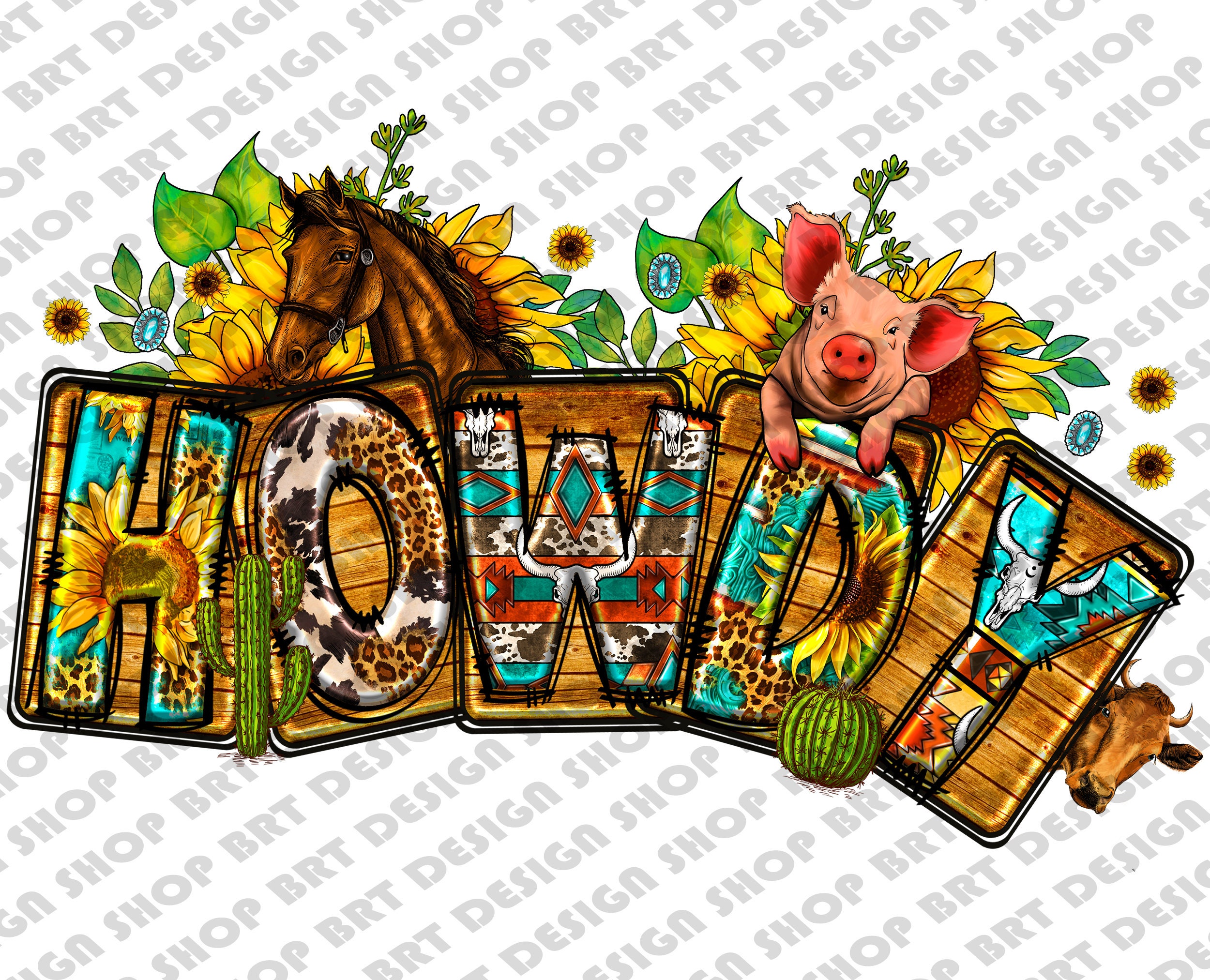 Western Howdy Png Howdy Png Pig Png Cactus Png Cowhide - Etsy