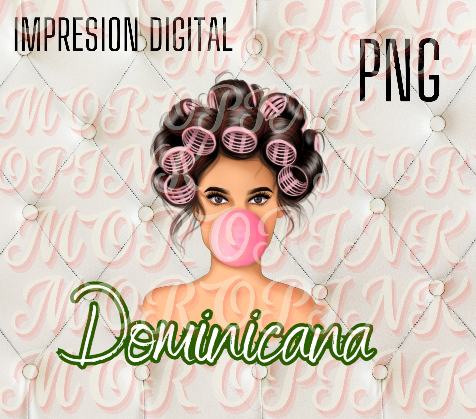 Dominican Woman With Rolls Png/ Digital Printing/ Dominican Republic - Etsy