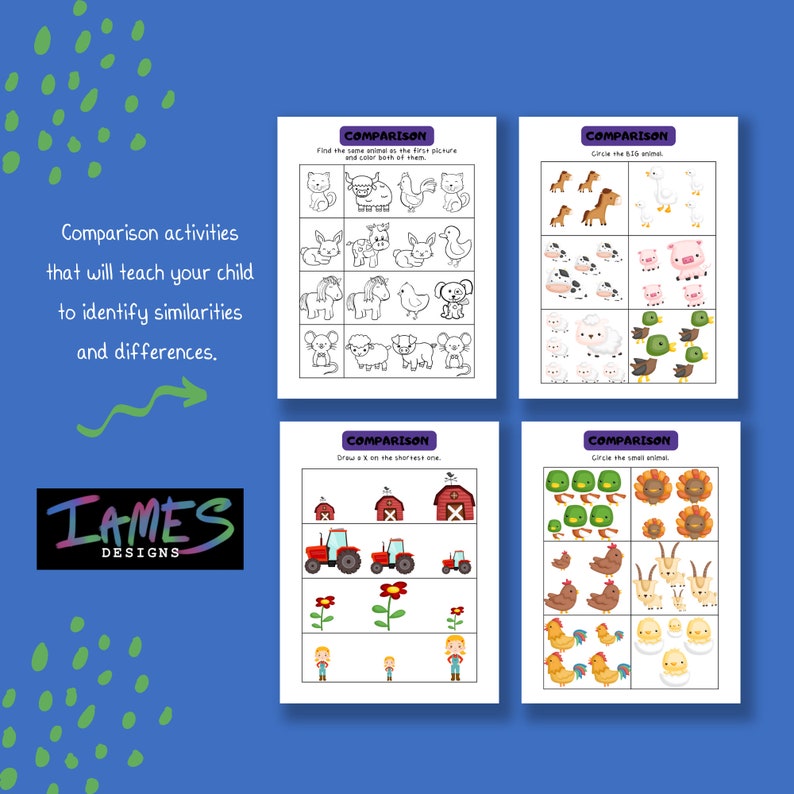 Fun With Farm Animals Preschool Activity Book, 100 Pages Instant ...