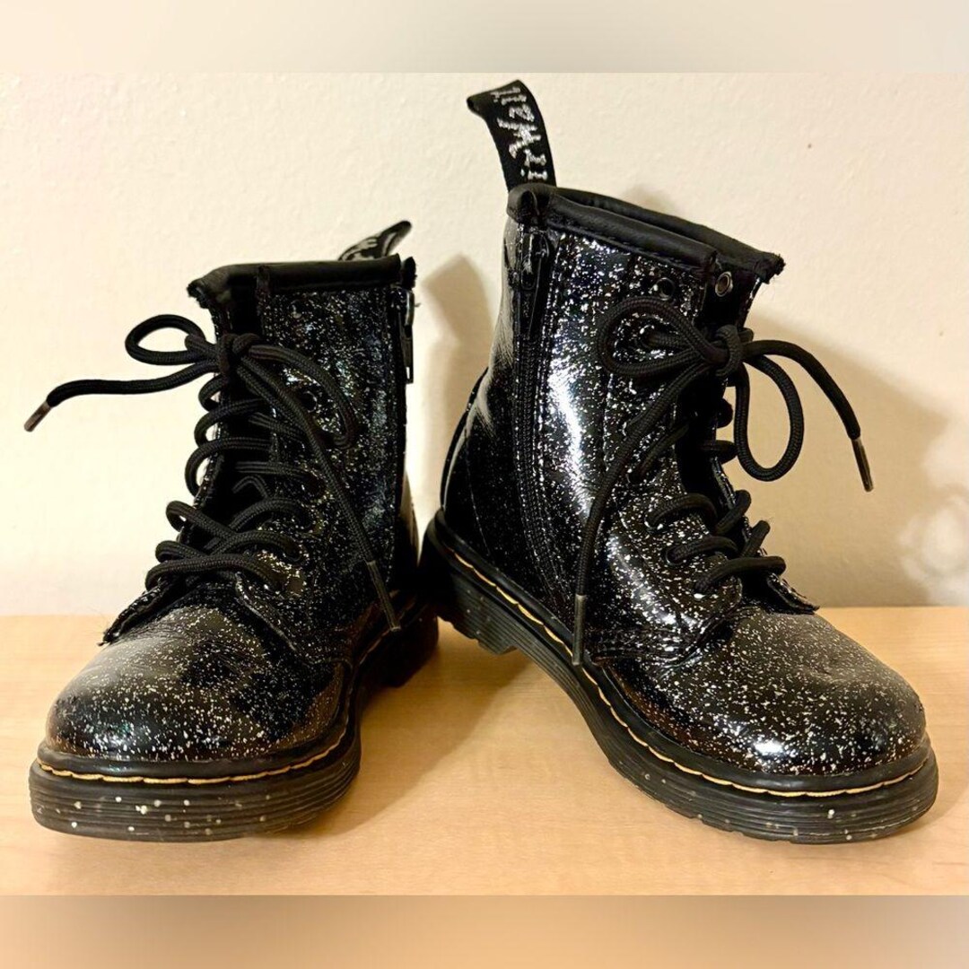 Dr Martens 1460 Cosmic Glitter Black Patent Leather Boots Sparkles ...