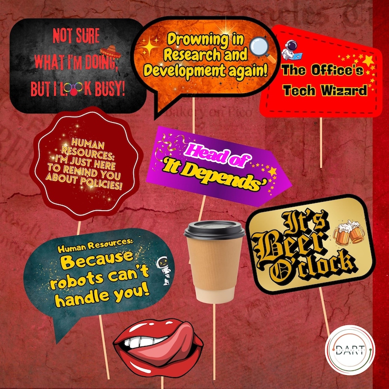 Funny Office-themed Photobooth Props - Perfect for Corporate Events ...