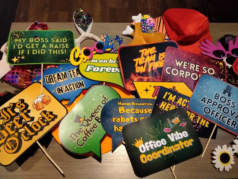 Funny Office-themed Photobooth Props - Perfect for Corporate Events ...