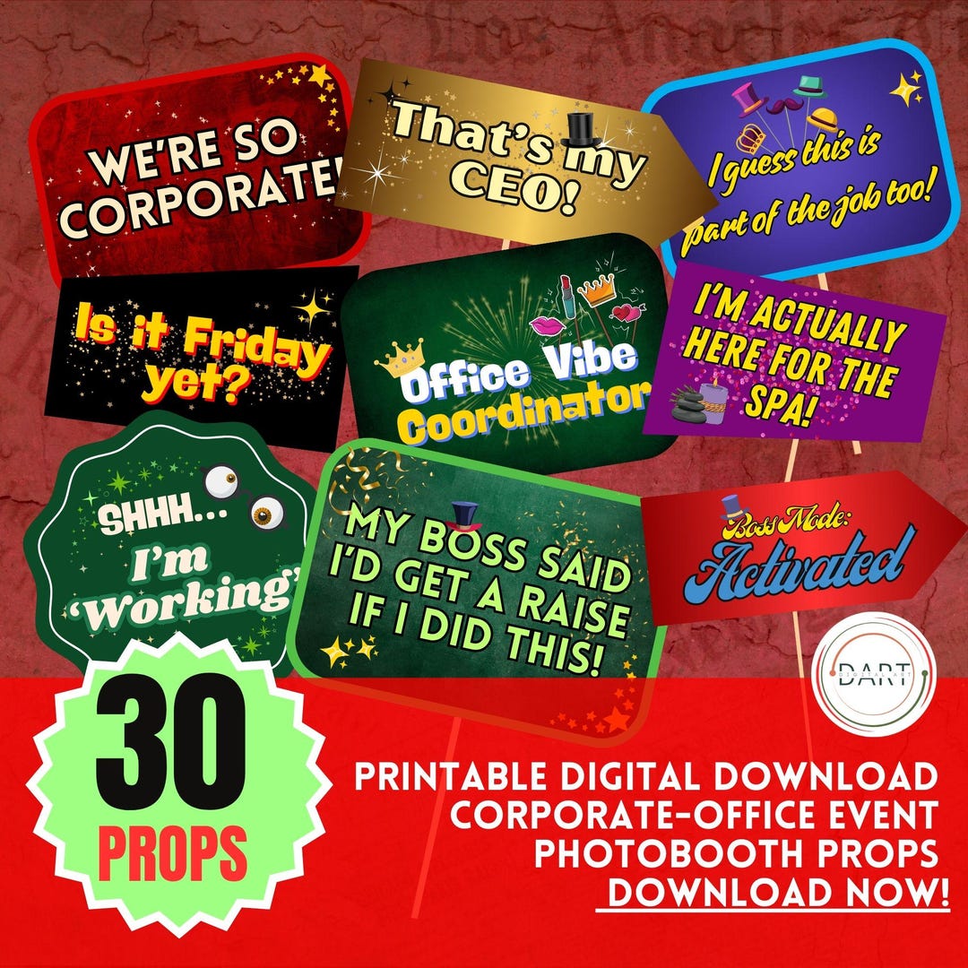 Funny Office-themed Photobooth Props - Perfect for Corporate Events ...