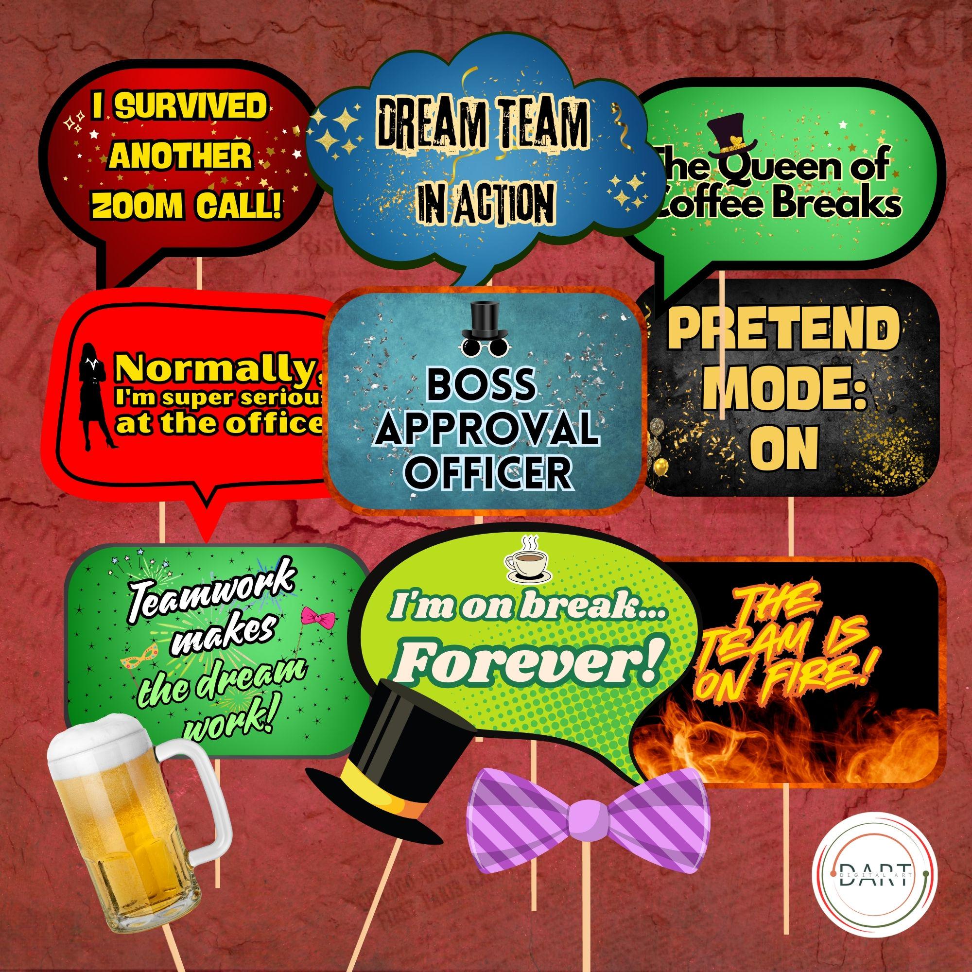 Funny Office-themed Photobooth Props - Perfect for Corporate Events ...