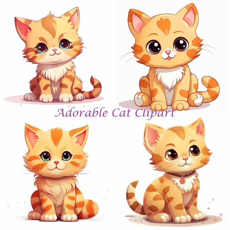 Cute Cat Clipart! - Etsy