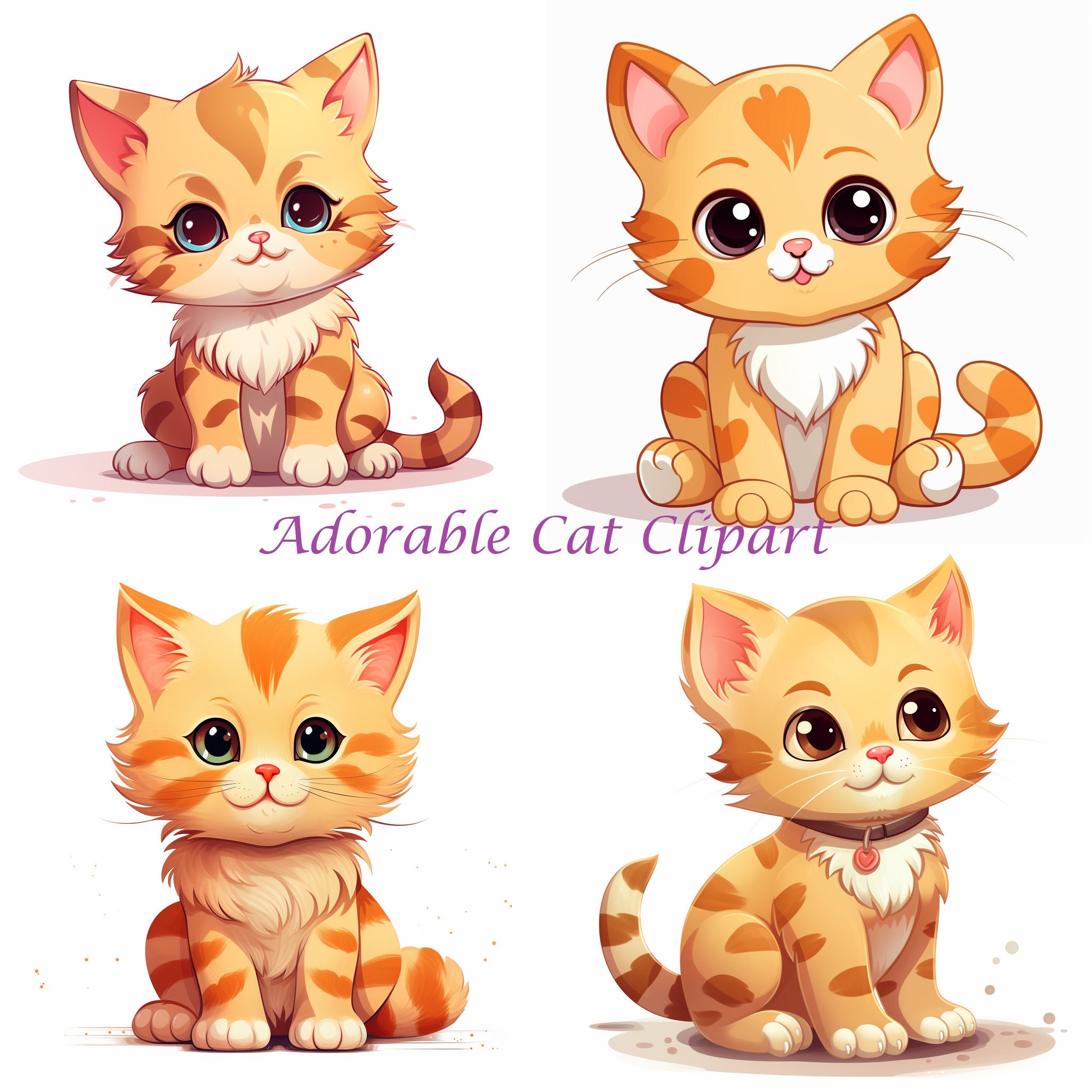 Cute Cat Clipart! - Etsy