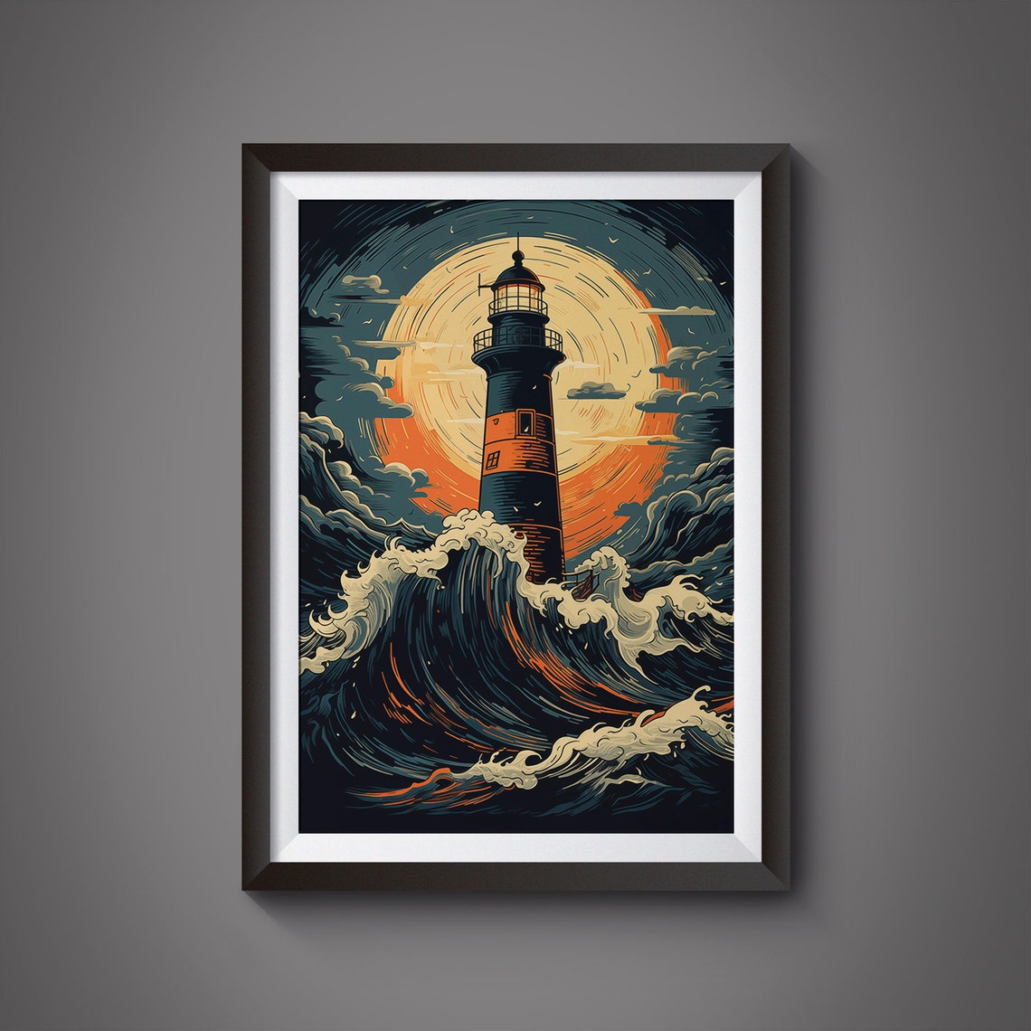 Vintage Lighthouse Illustration Art Print 00029 - Etsy