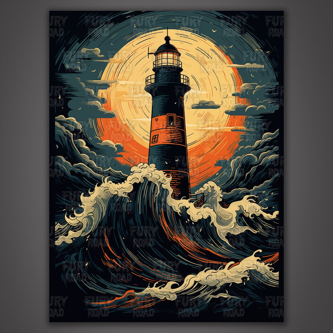 Vintage Lighthouse Illustration Art Print 00029 - Etsy