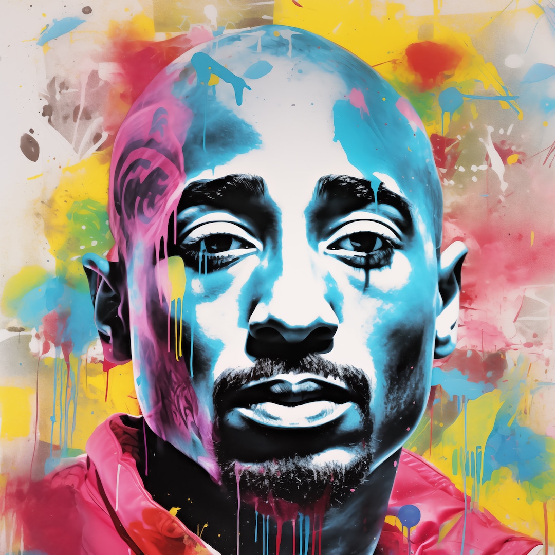 Tupac Shakur Graffiti Portrait Art Print 00009 - Etsy