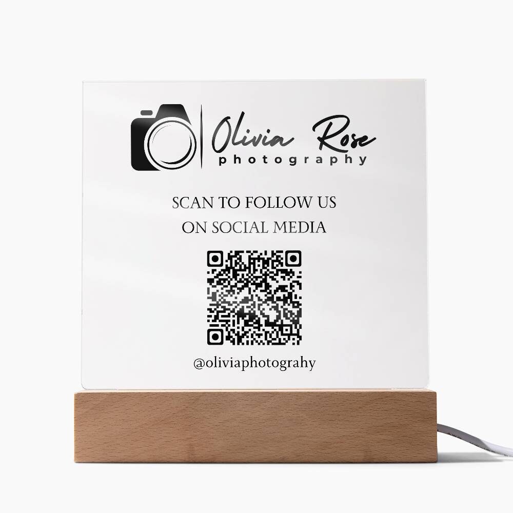 Custom Acrylic Business QR Code Sign - Personalized QR Sign, Shop Decor ...